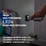 Đèn Pin Coleman Classic 650 Lumens Rechargeable LED Flashlight Silver ...