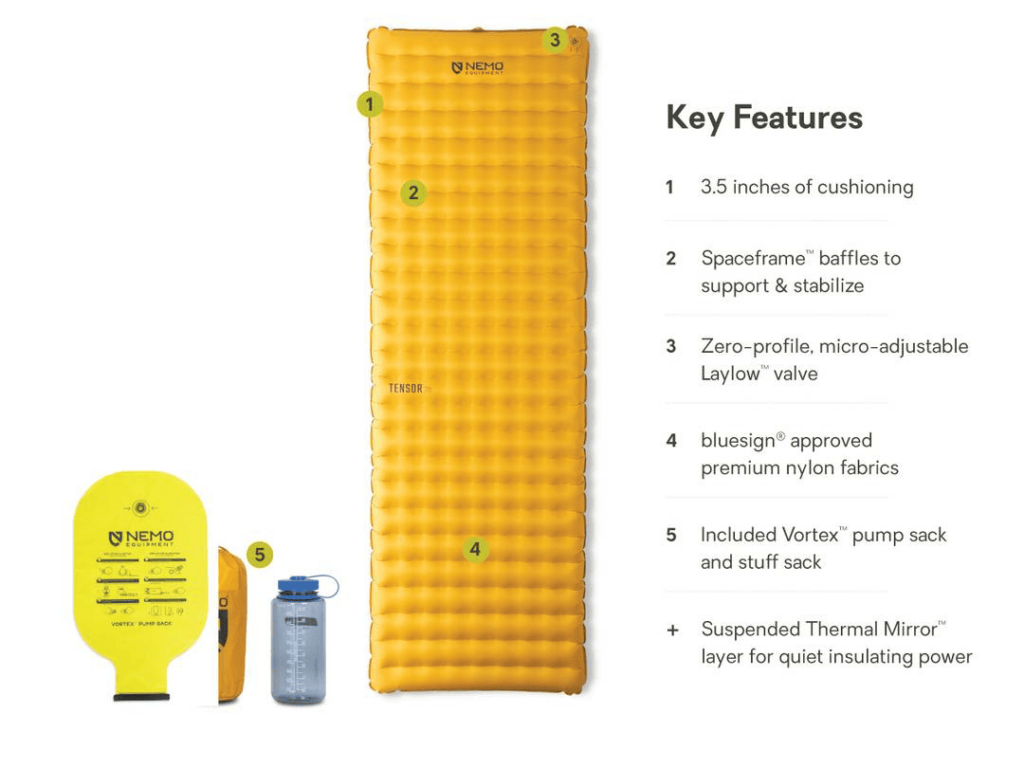 Nệm Hơi NEMO Tensor™ Trail Ultralight Insulated Sleeping Pad | Motocamp.vn